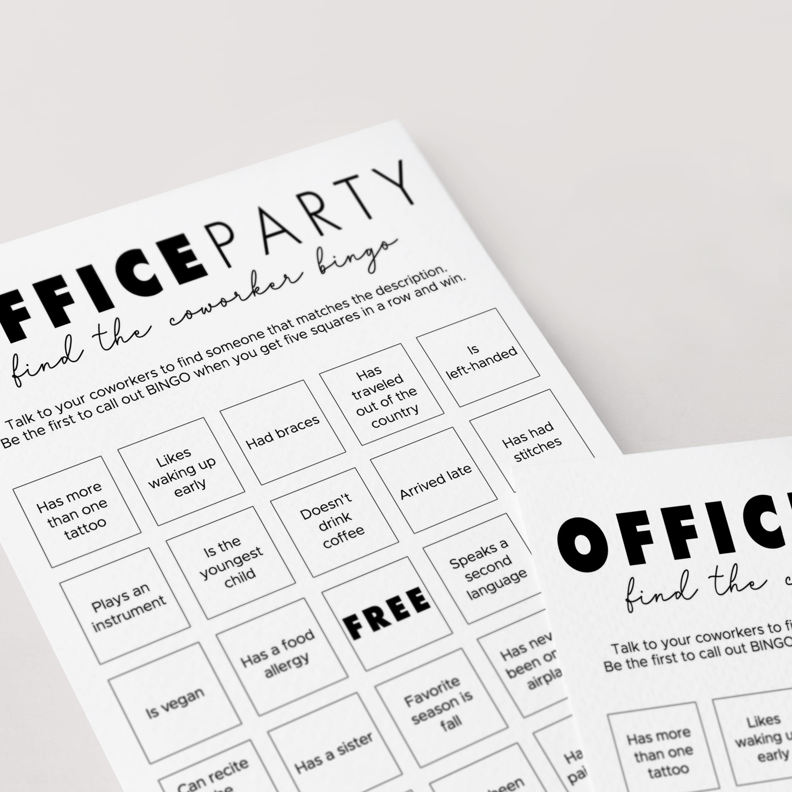 Find the Coworker Bingo Card Printable Office Party Bingo Game, Work ...