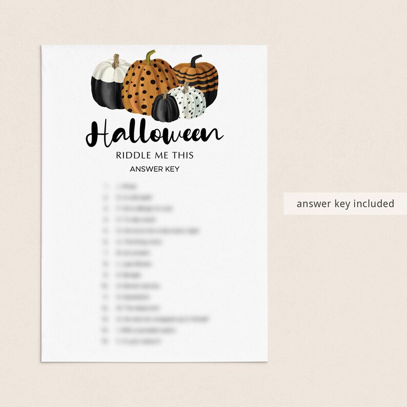Halloween Riddle Me This Game Printable Funny Halloween Riddles for ...