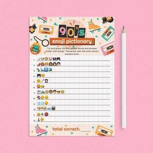 90s Party Games Printable Nineties Themed Activity Idea Vintage Aqua ...