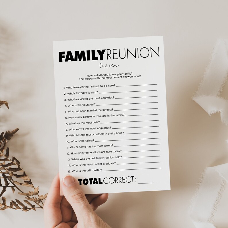 Family Trivia Game Printable | Family Reunion Quiz Questions, Family ...