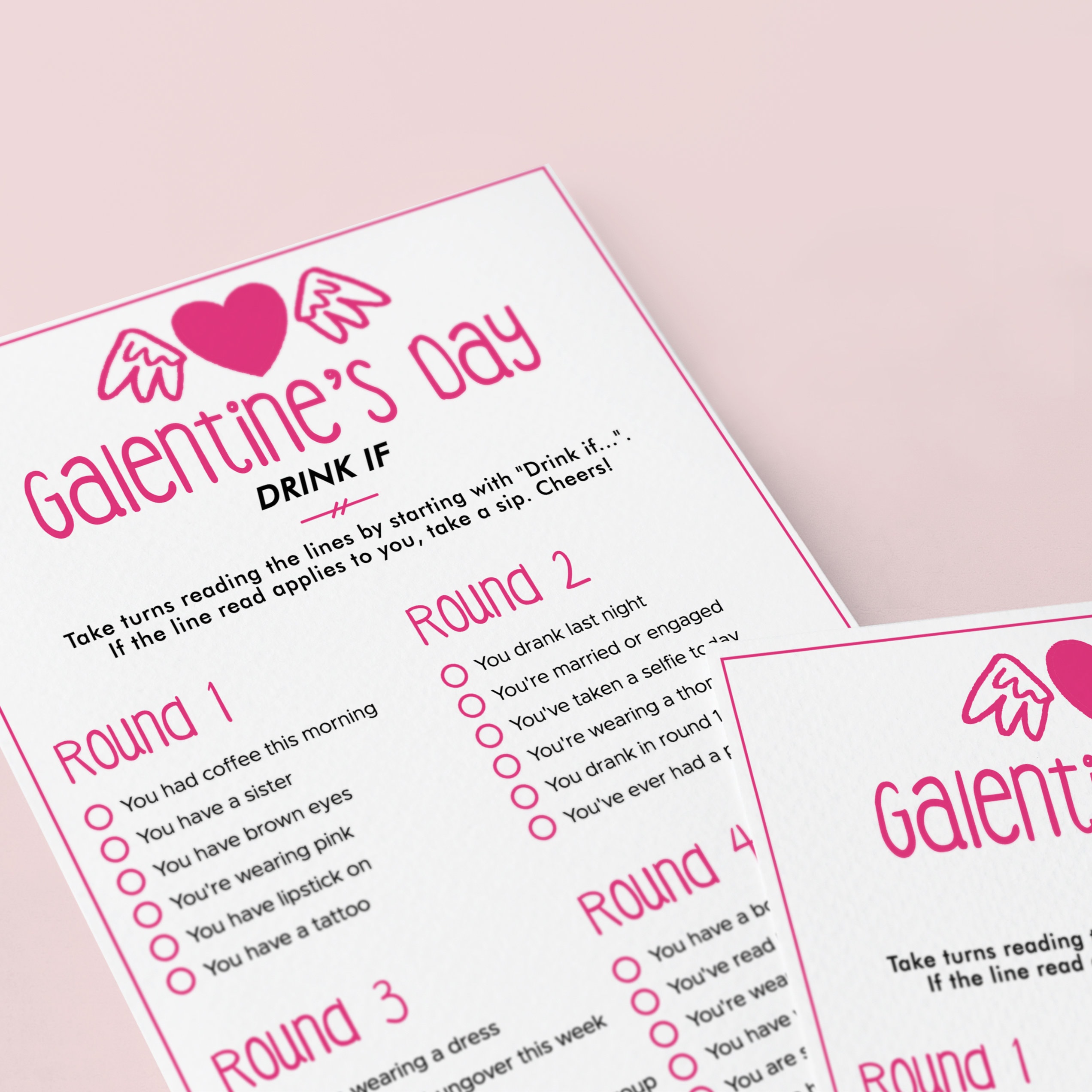 Galentines Day Games Bundle Dirty Minds Hot Pink Ladies Night Activity ...