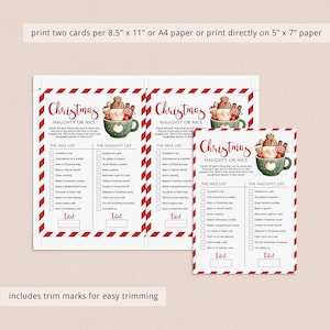 Naughty or Nice Game Printable Christmas Games Instant Download Funny ...