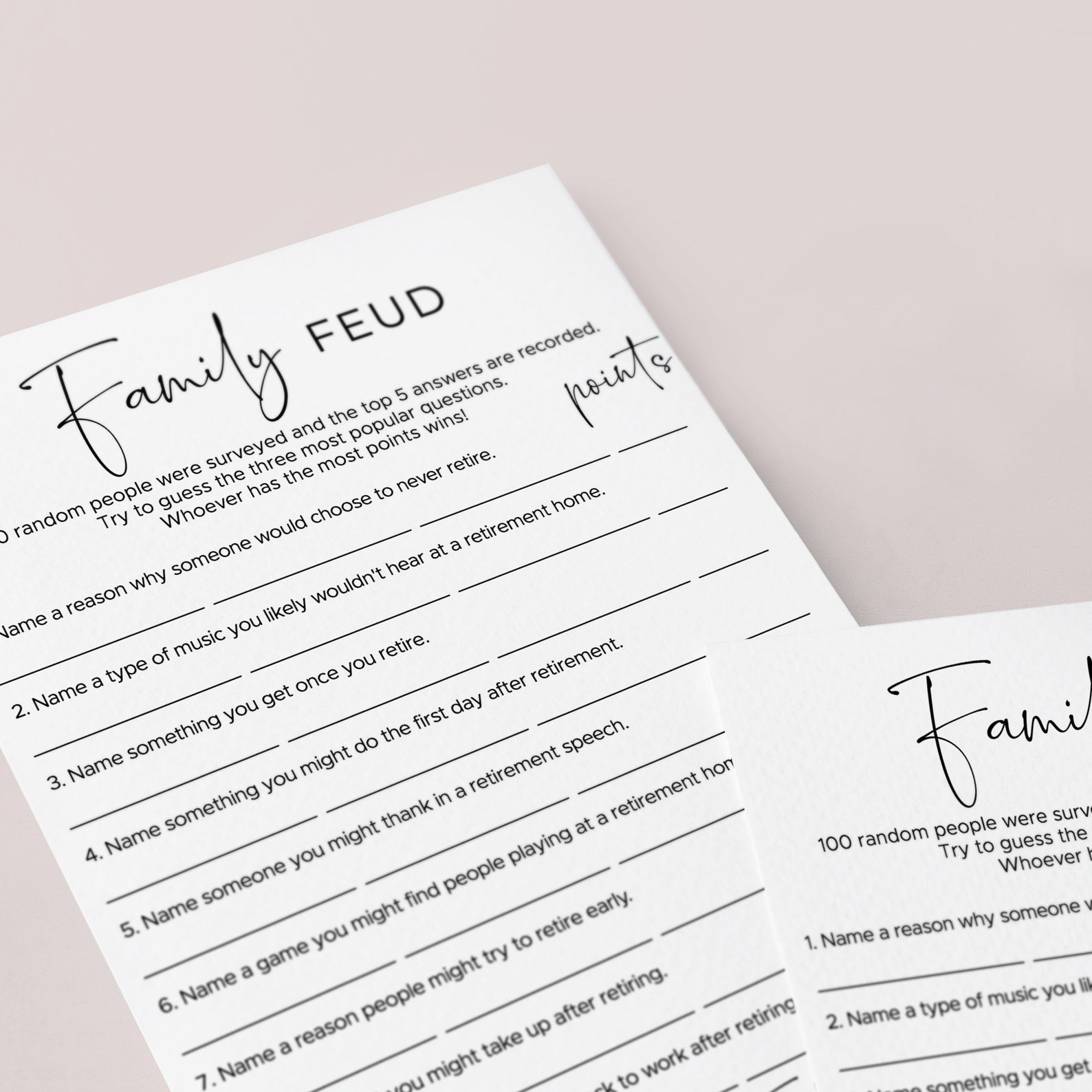 Retirement Party Family Feud Game Printable Goodbye Party Questions and ...