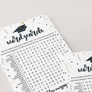 Graduation Word Search Game Printable Grad Party Game Ideas for ...