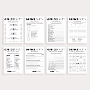 Modern Office Party Games Pack | Editable Templates, Work Meeting ...