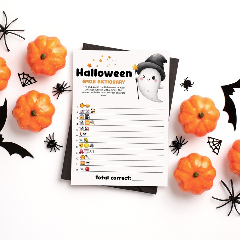 Halloween Emoji Pictionary Game Instant Download Ghost Theme Halloween ...