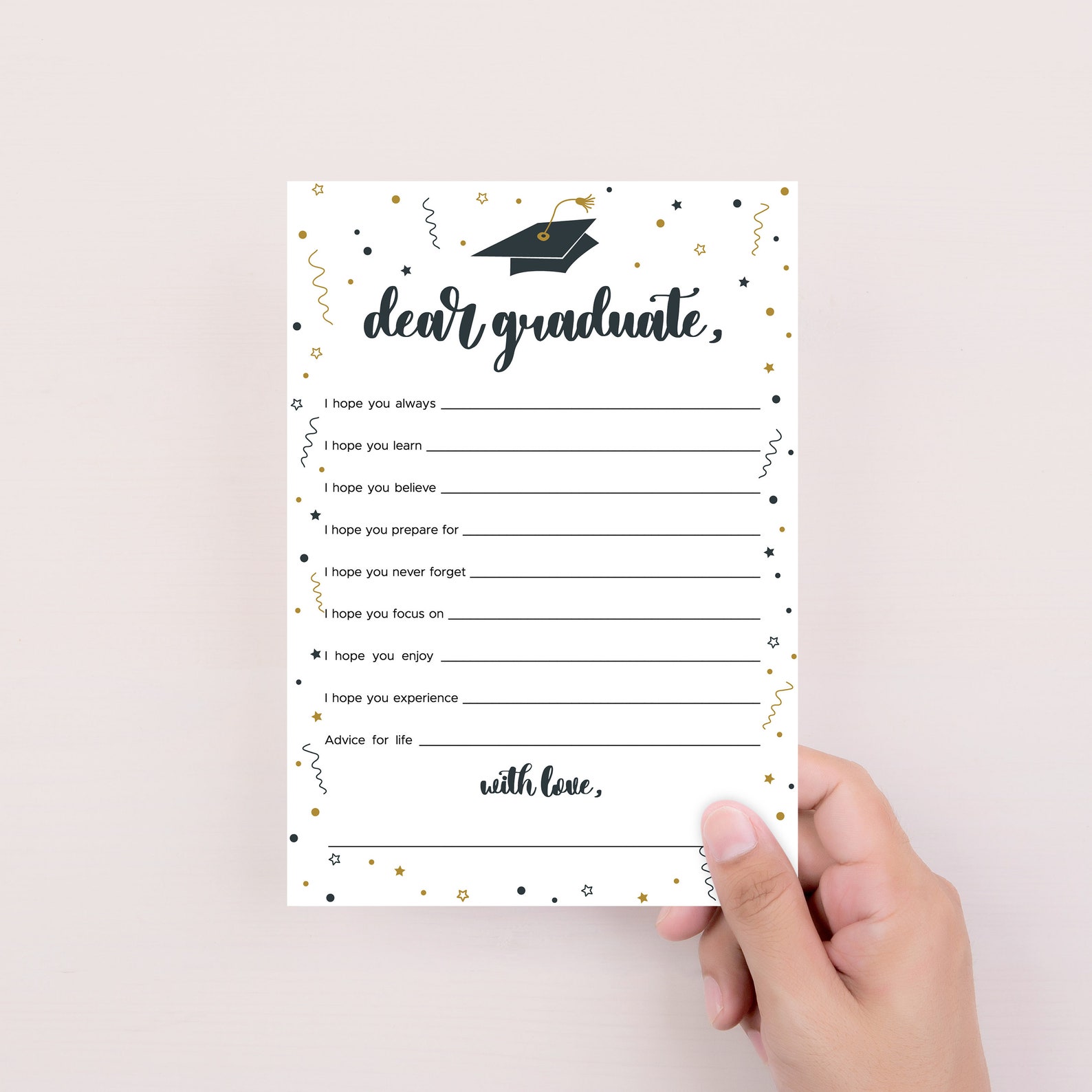 Dear Graduate Card Printable Graduation Wishes and Advice for the ...