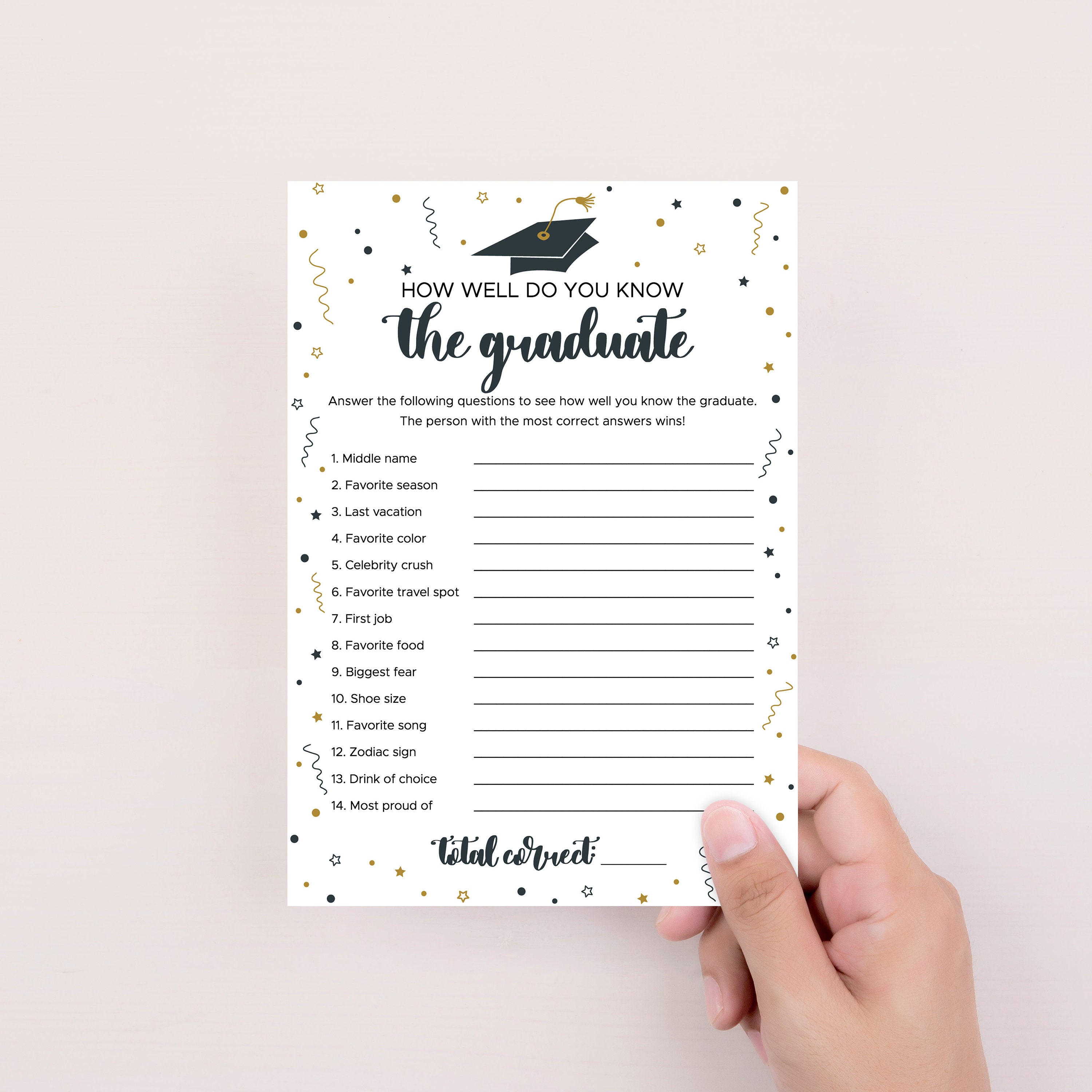 Graduation Game Who Knows the Graduate Best Download How Well Do You ...