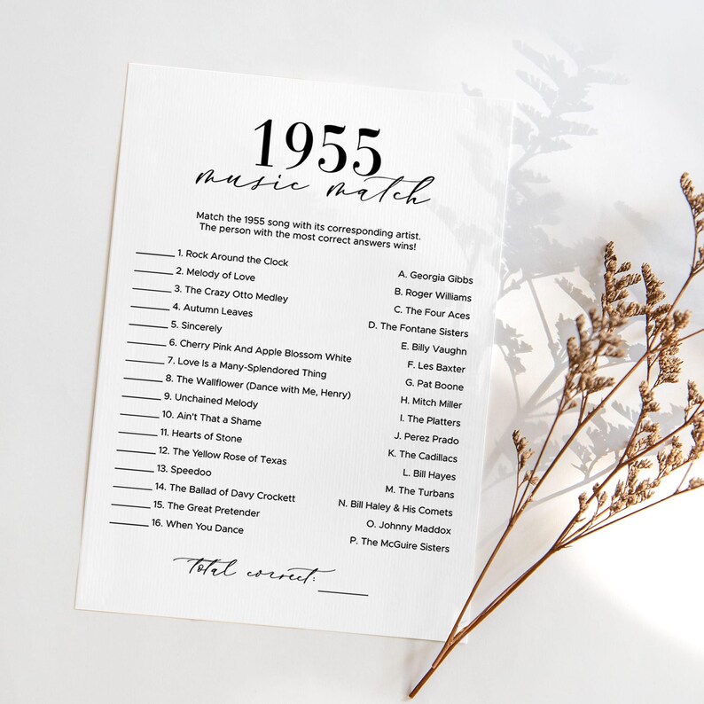 70th Birthday Games Bundle for Him or Her Birthday Party Like Its 1955 ...