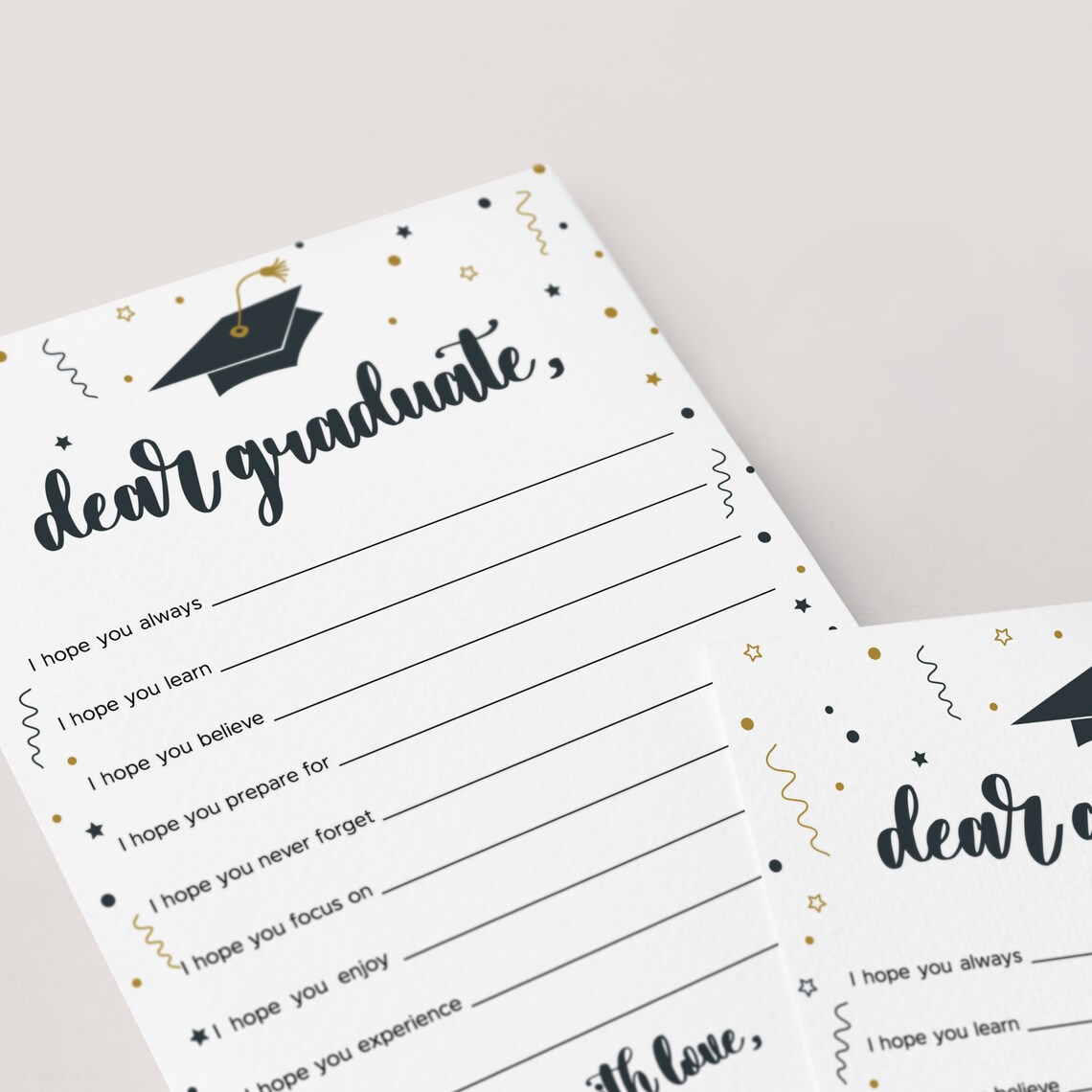 Dear Graduate Card Printable Graduation Wishes and Advice for the ...