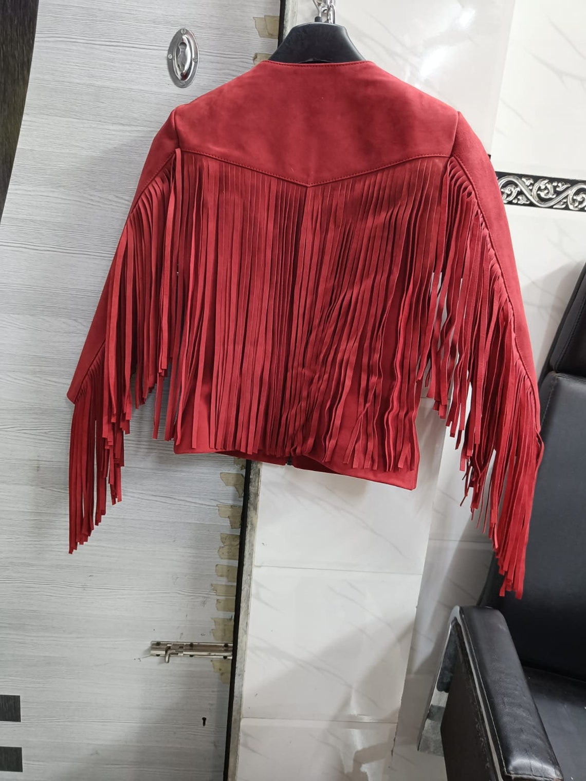 Women SUEDE FRINGE Leather Jacket Western Brown Suede TASSEL - Etsy