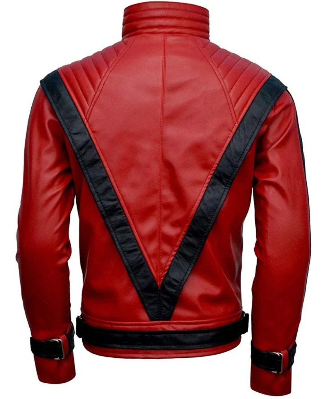 Noor Mens RED & BLACK Leather Jacket Michael Jackson - Etsy