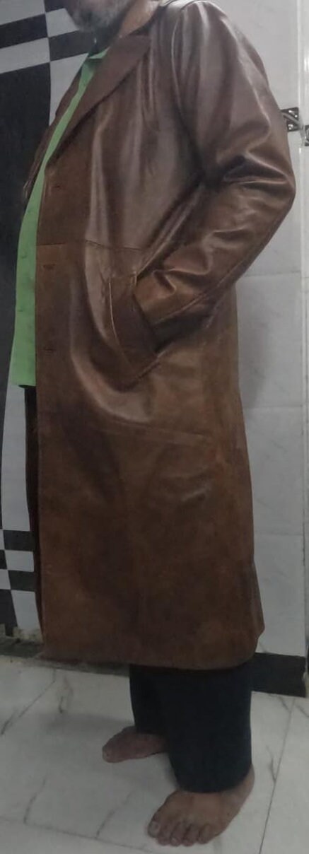 Mens Antique BROWN Leather Trench Coat German MILITARY Real - Etsy