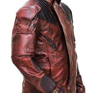 Noor Men's RED & BLACK Leather Jacket Handmade Quilted - Etsy