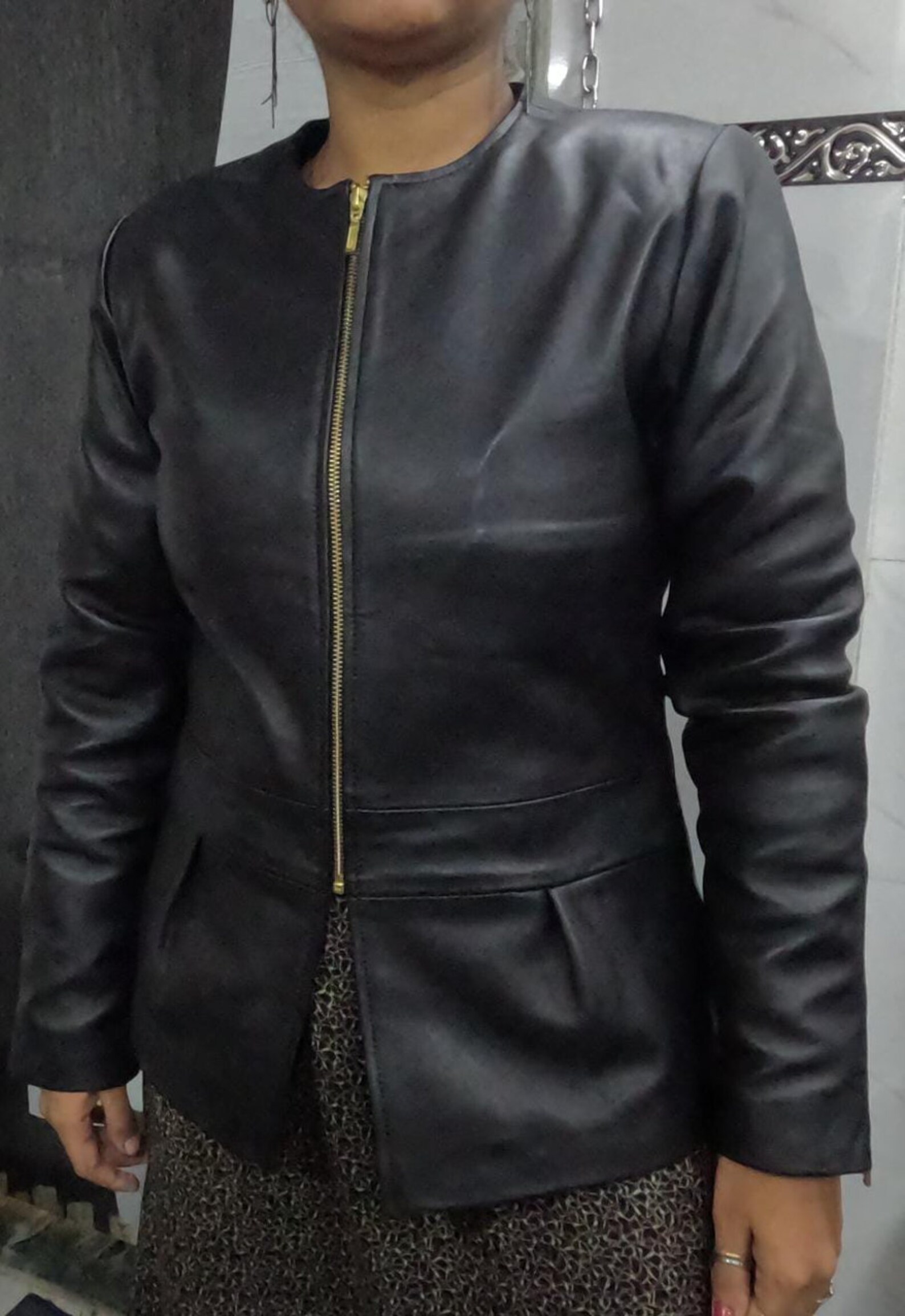 Noor Womens Lambskin BLACK Leather Jacket Handmade Sheep - Etsy