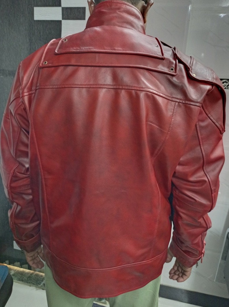 Noor Men's RED & BLACK Leather Jacket Handmade Quilted - Etsy