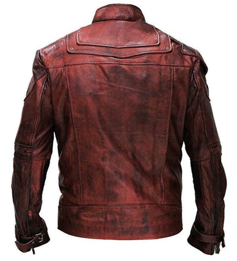 Noor Men's RED & BLACK Leather Jacket Handmade Quilted - Etsy