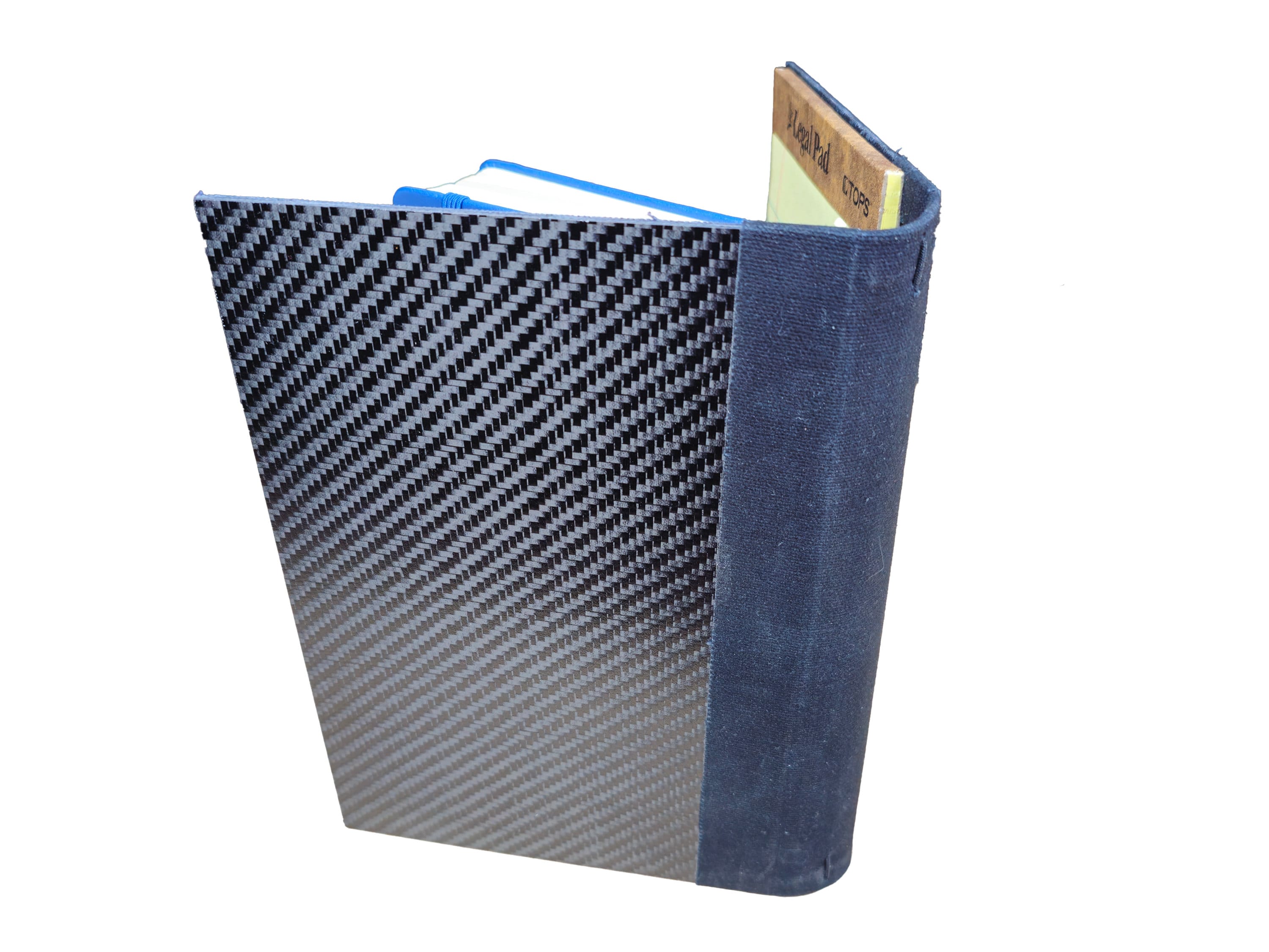 A5 Carbon Fiber Notebook Cover With Pockets, Refillable Journal Cover ...