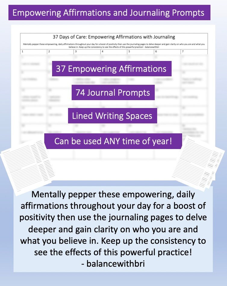 Empowering Affirmations With Journaling Prompts for Empaths - Etsy