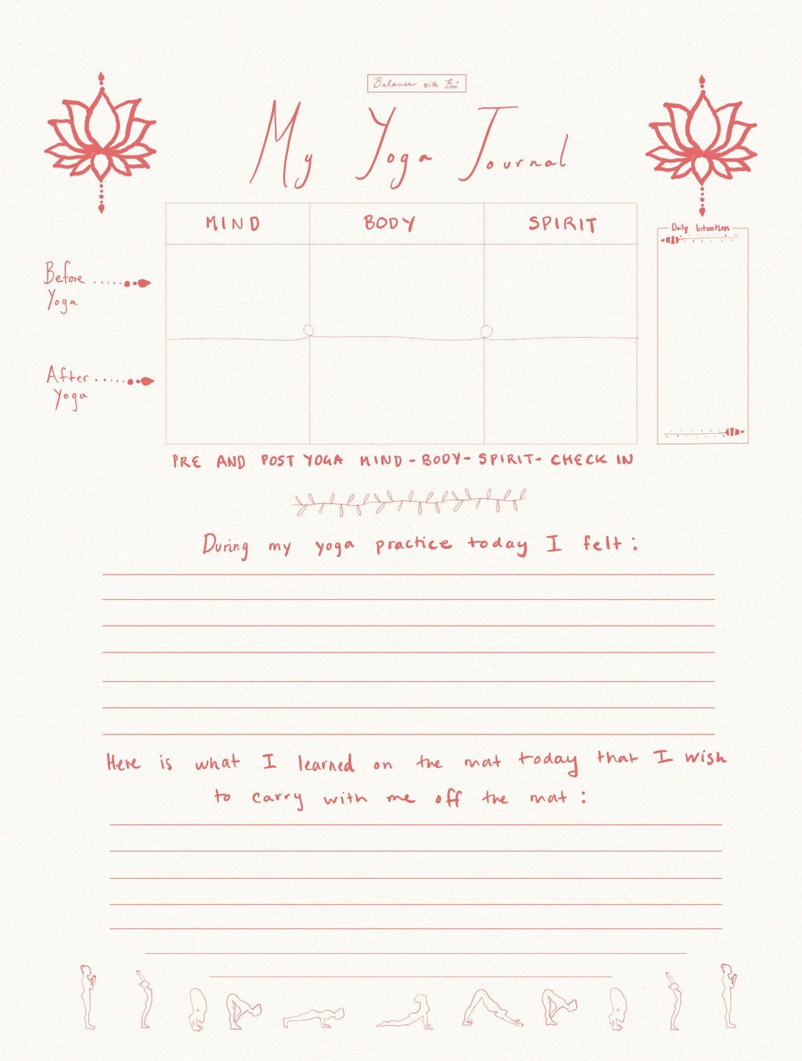 My Yoga Journal - Etsy