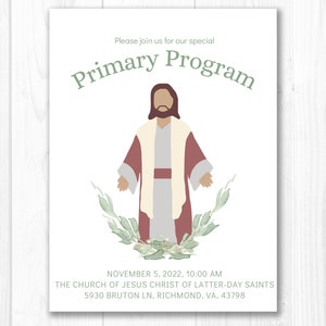 LDS Primary Program Invitation Template, LDS Primary Invitation, LDS ...