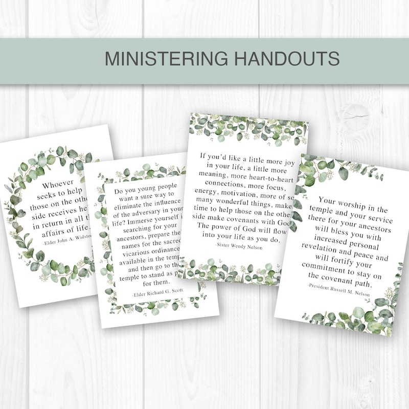 Ministering Handout - Etsy