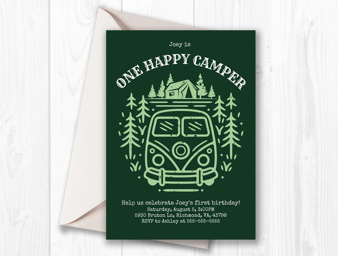 One Happy Camper Invitation One Happy Camper Birthday One - Etsy Hong Kong
