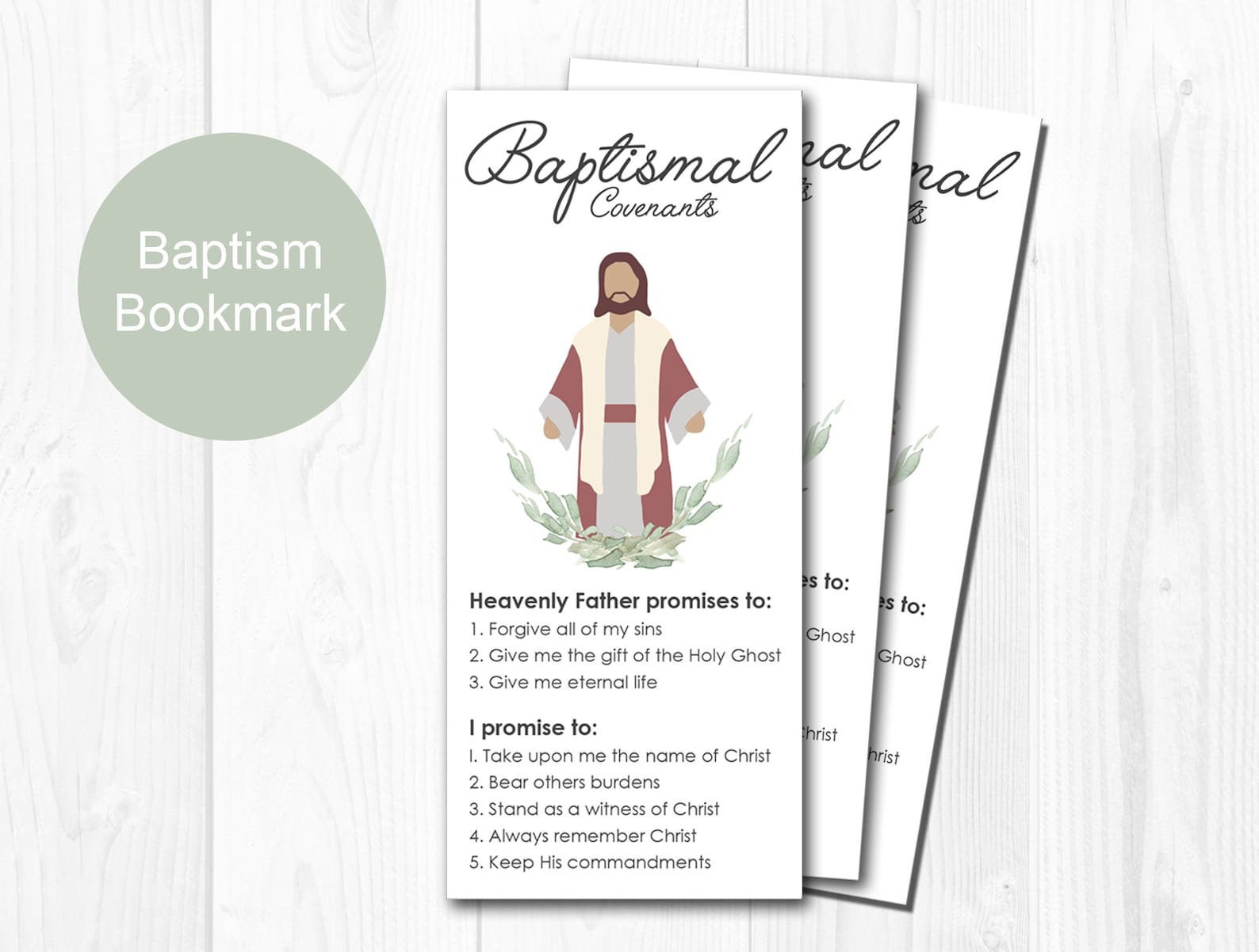 LDS Baptism Bookmark, LDS Primary Handout, Lds Baptism Gift, Baptism ...