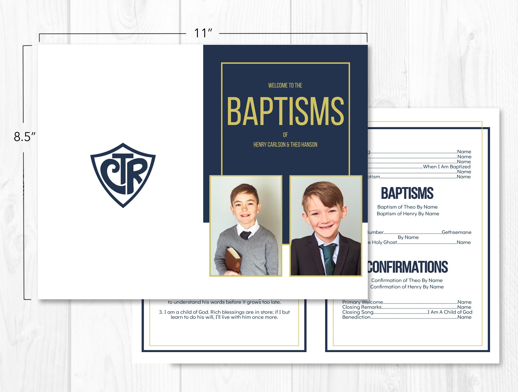 LDS Baptism Program LDS Baptism Program Boy LDS Baptism - Etsy Israel