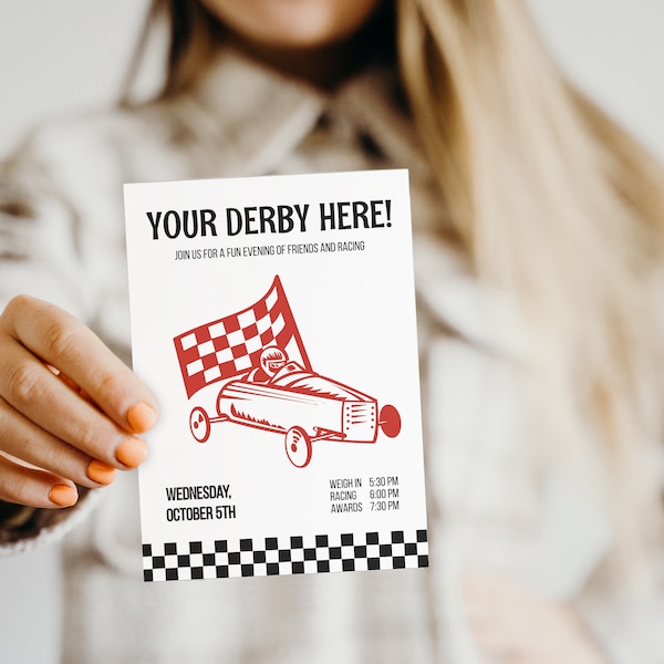 Pinewood Derby Invitations - Etsy