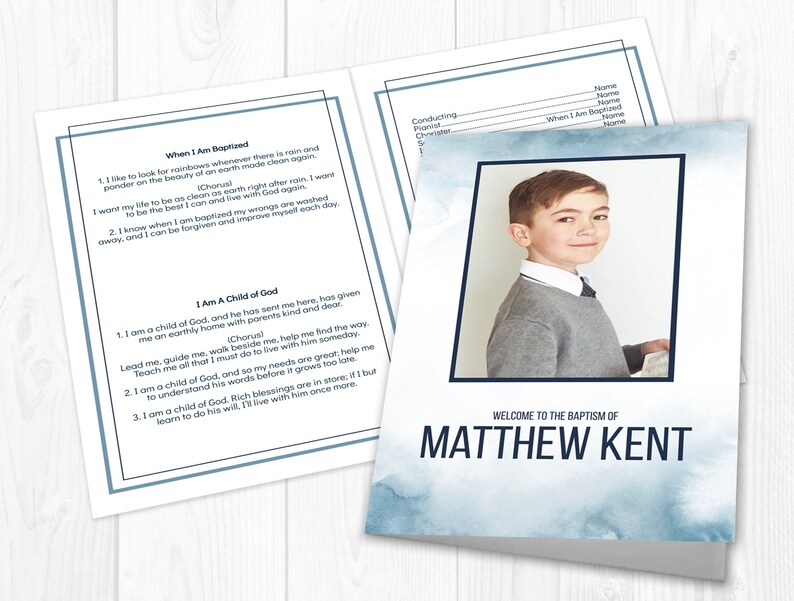 LDS Baptism Program, Editable LDS Baptism Program Boy, LDS Baptism ...