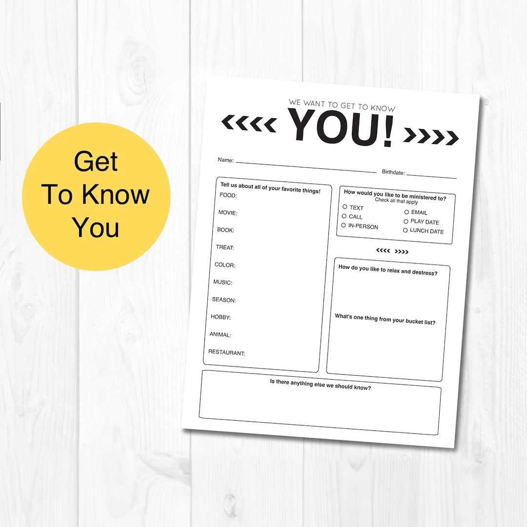 Ministering Questionnaire, Get to Know You, LDS Get to Know You, Relief ...