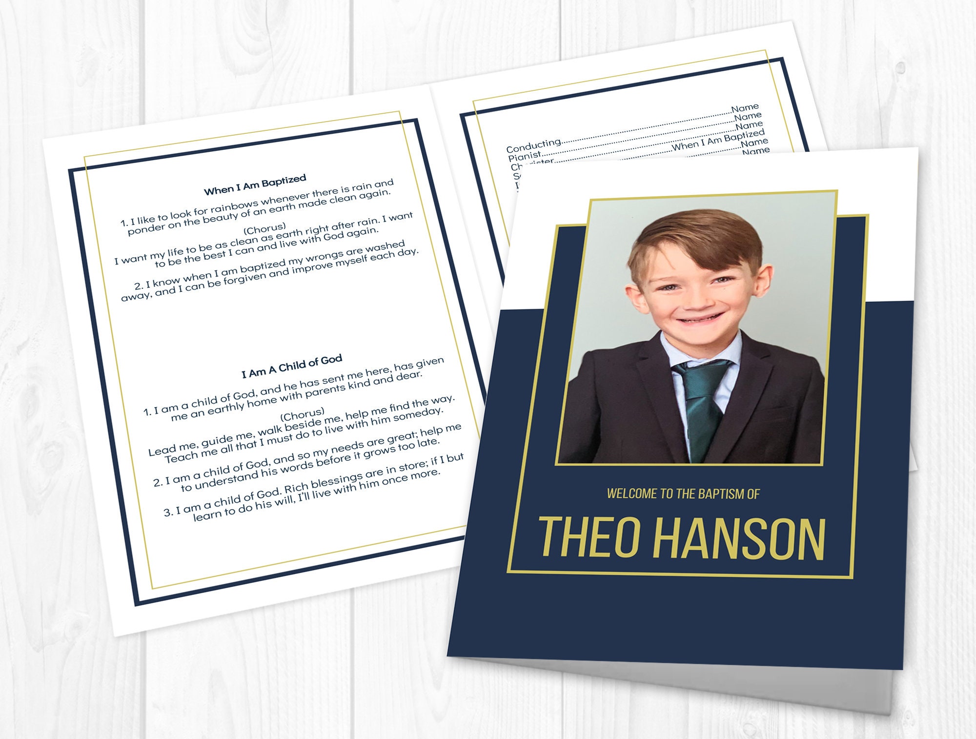 LDS Baptism Program Editable LDS Baptism Program Boy LDS - Etsy