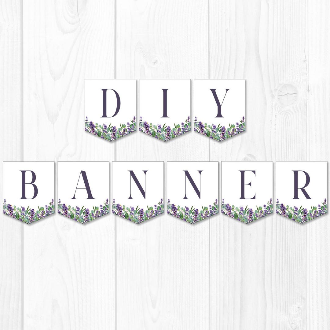 Editable Printable Banner, Lavender, Bulletin Board, Baby Shower ...