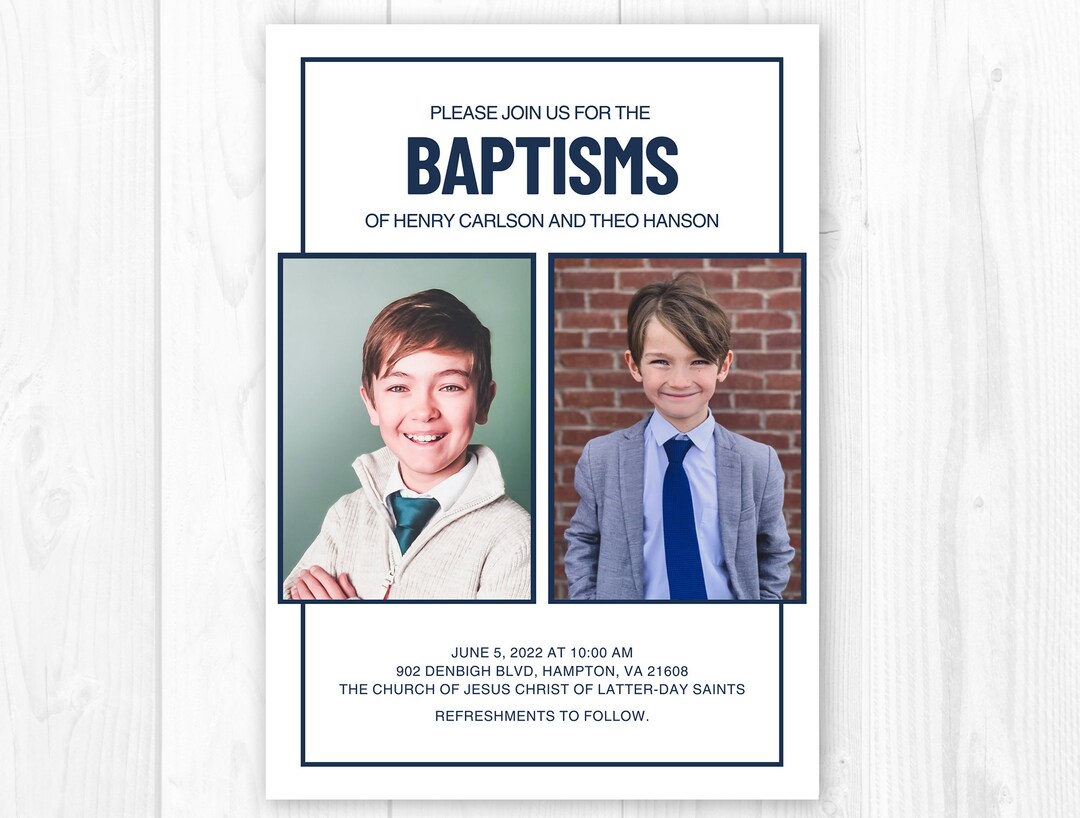 Joint LDS Baptism Invitation Baptism Invitation LDS Baptism Invitation ...
