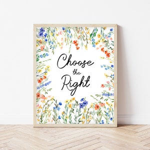 Choose the Right LDS Primary Art Choose the Right Printable - Etsy
