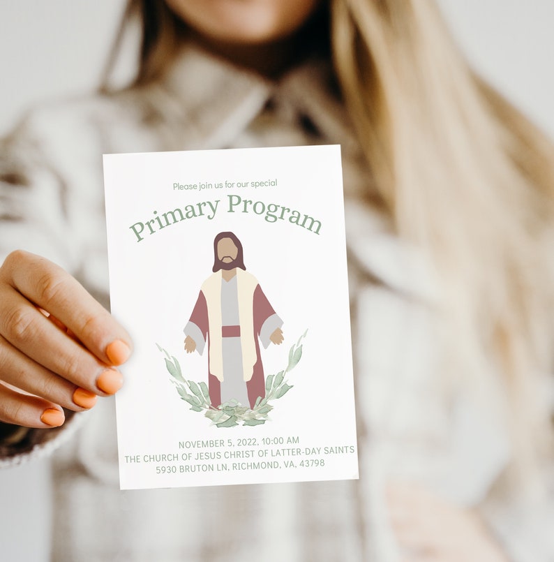 LDS Primary Program Invitation Template, LDS Primary Invitation, LDS ...