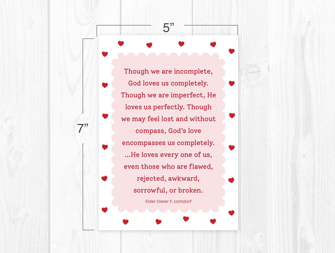 Relief Society Valentine's Day Love Quotes Handouts LDS Ministering ...