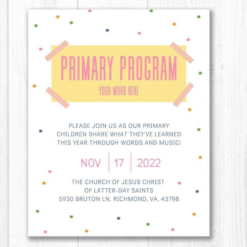 Lds Primary Program - Etsy