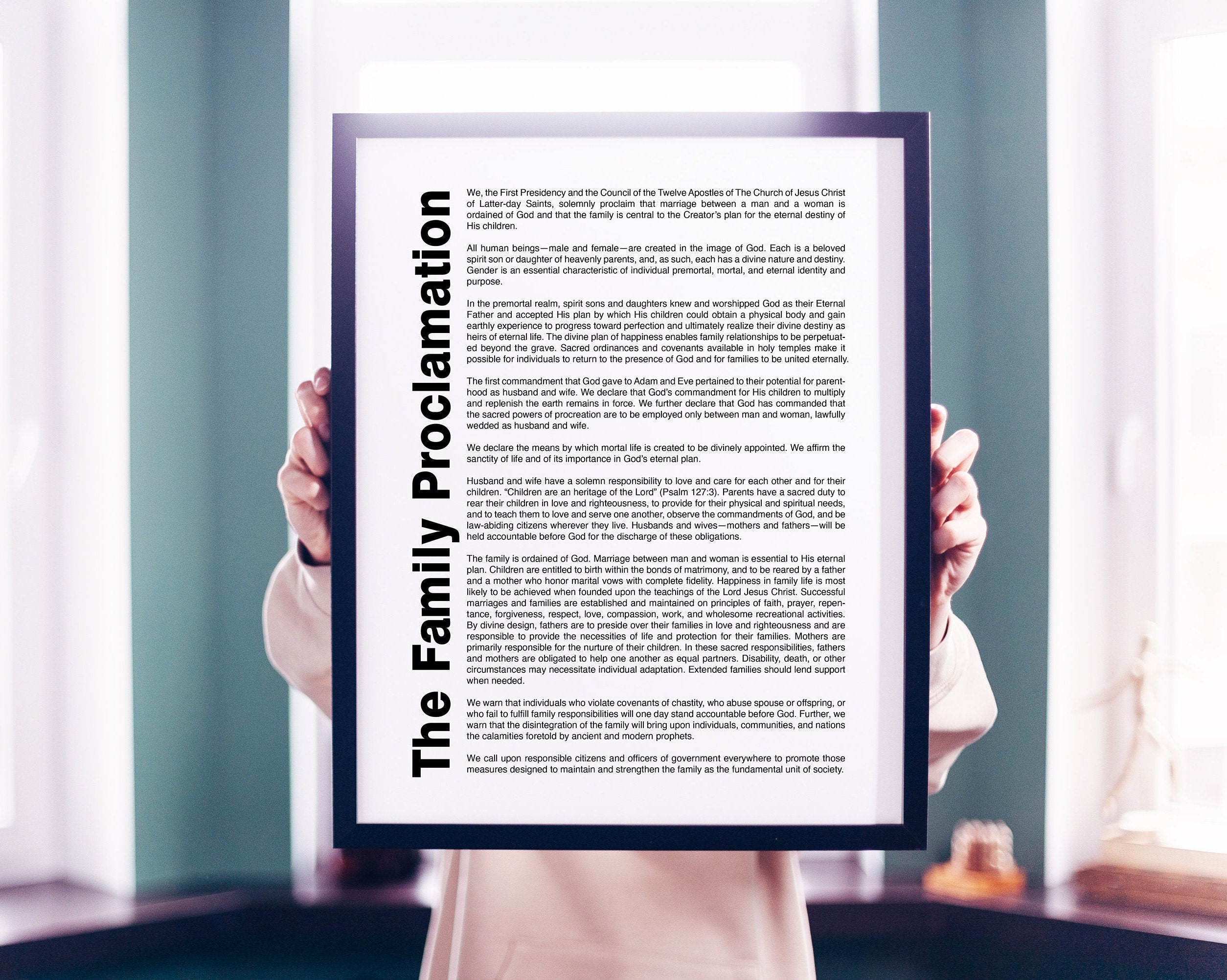 Family Proclamation, Proclamation to the Family, Baptism Print Poster ...