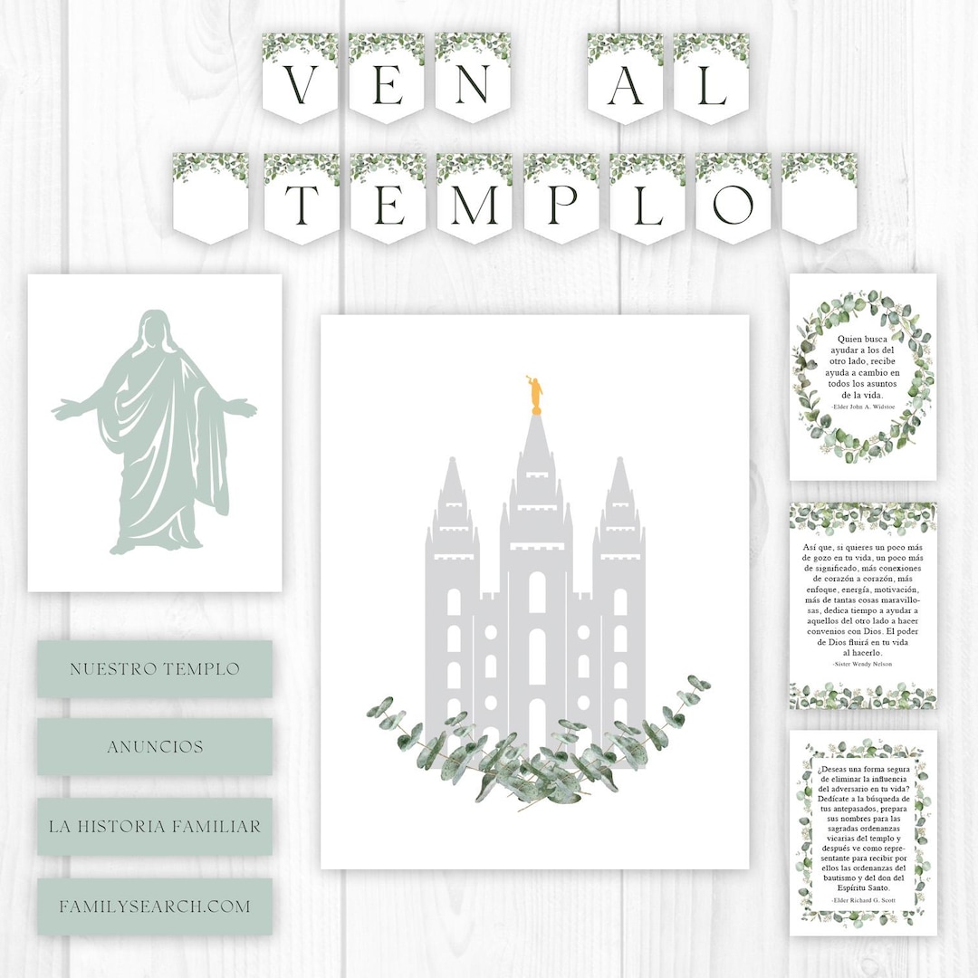 Spanish LDS Temple and Family History Bulletin Board Eucalyptus Theme ...