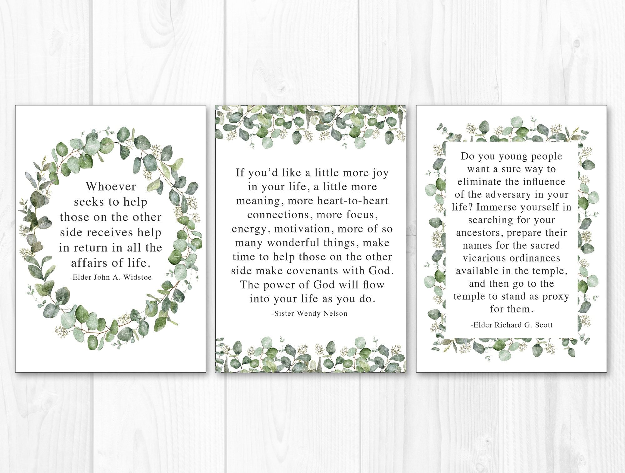 LDS Temple and Family History Bulletin Board, Eucalyptus Theme ...