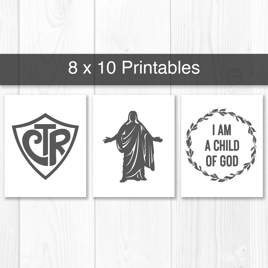 LDS Baptism, Dark Gray, CTR Printable, LDS Missionary Art, Lds Baptism Display, Lds Art, Lds ...