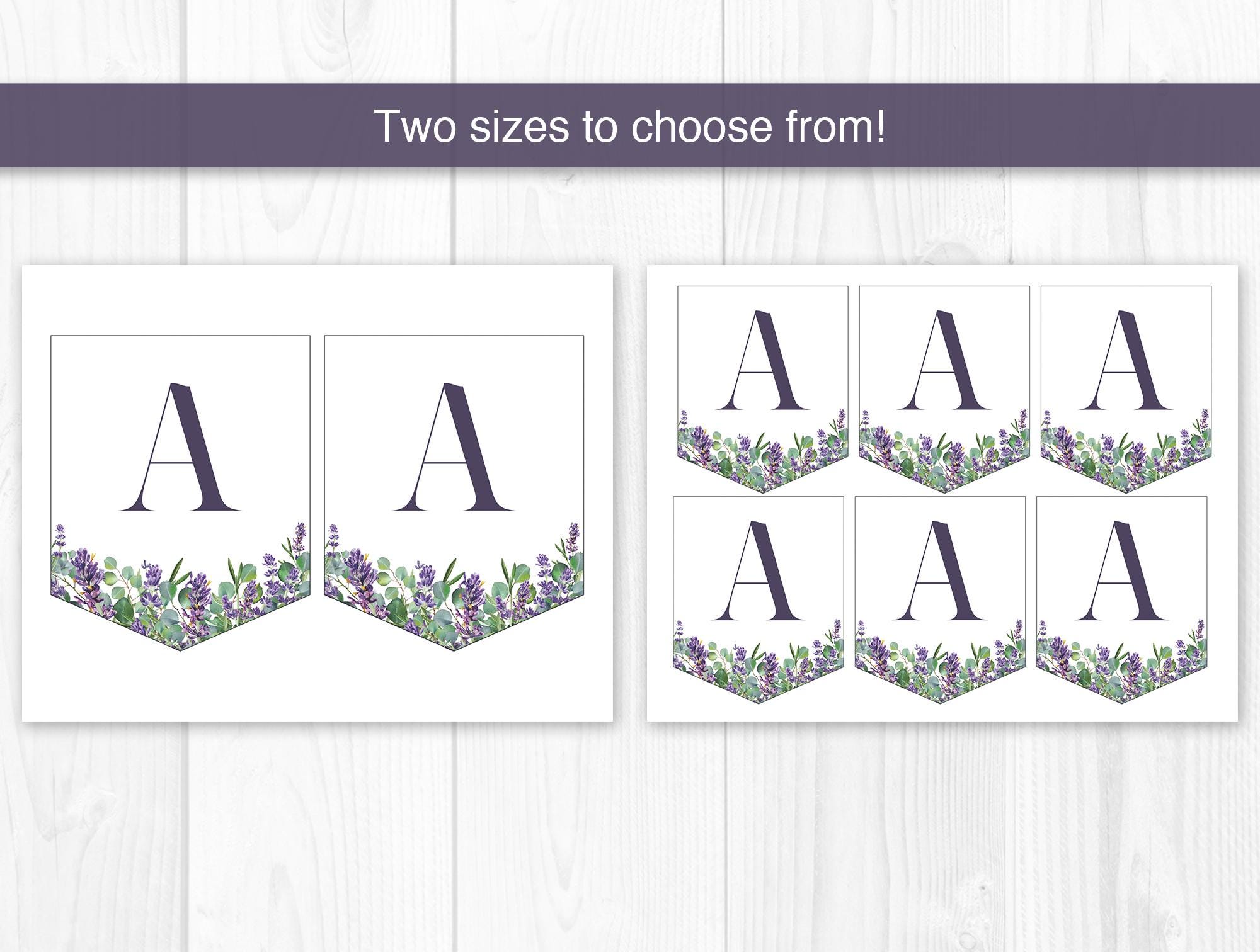 Lavender Floral Editable Banner, Printable Party Bunting - Etsy