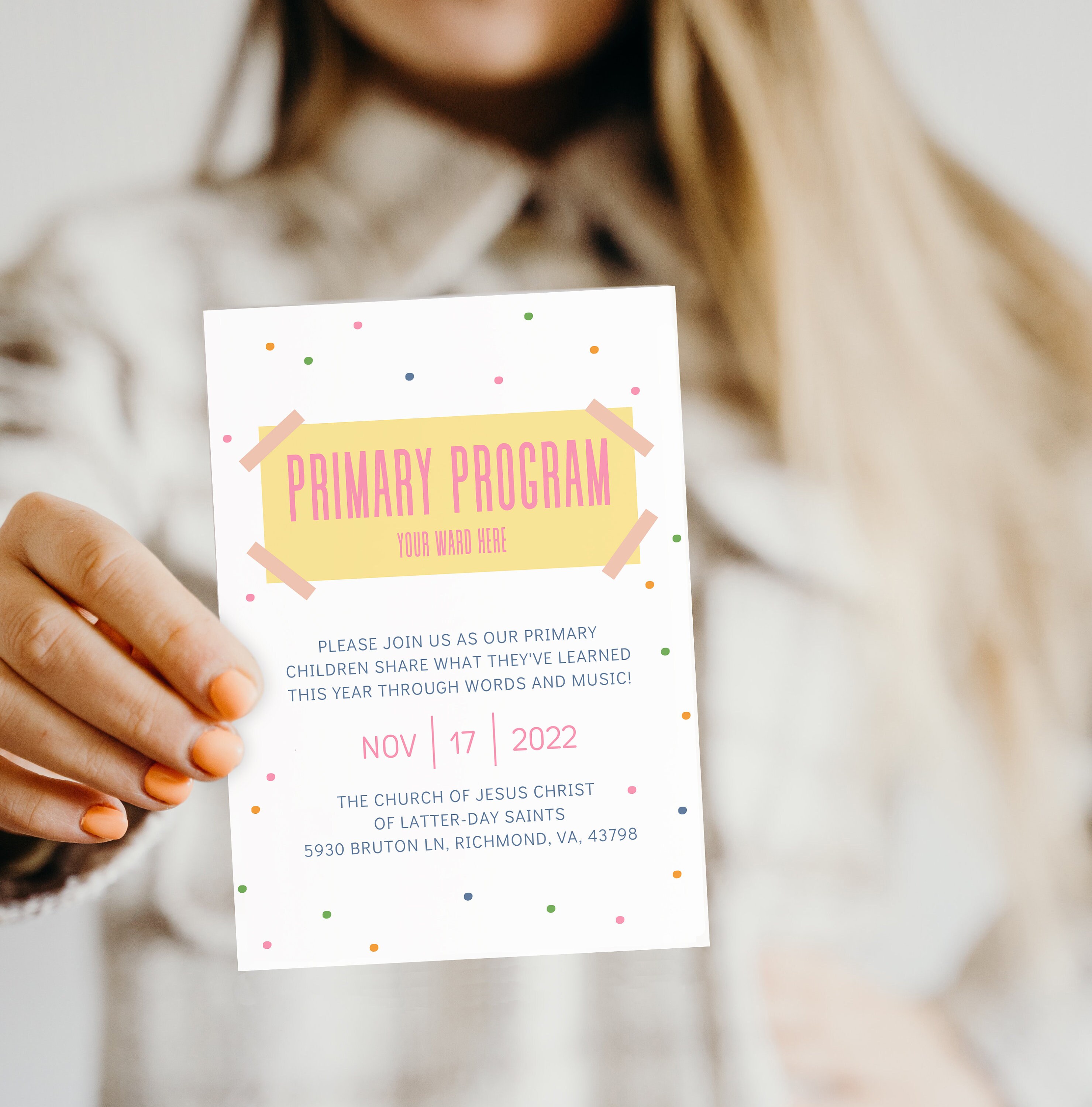 LDS Primary Program Invitation Template, LDS Primary Invitation, LDS ...