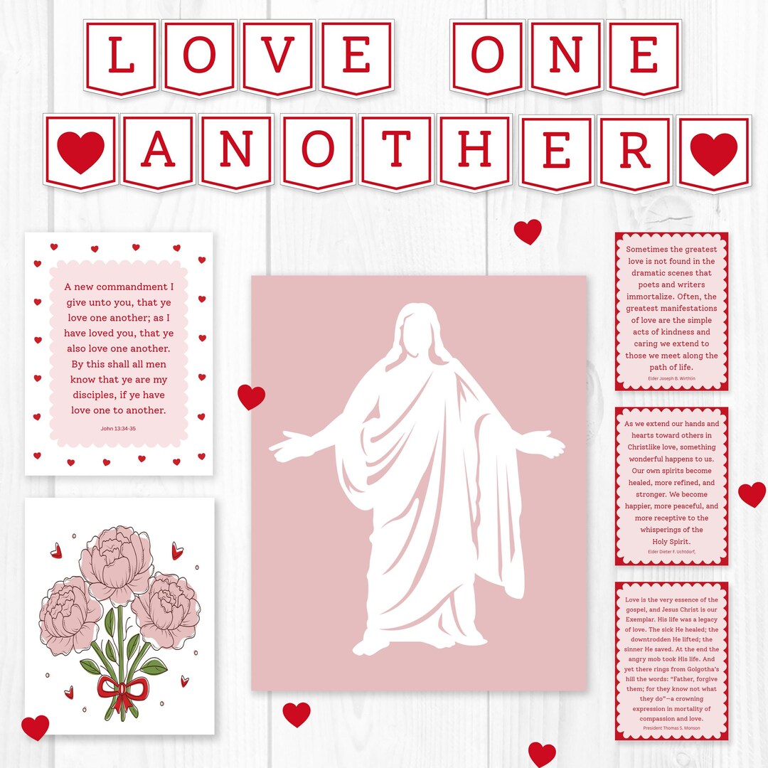 LDS Relief Society Bulletin Board Valentine's Day Love One Another ...