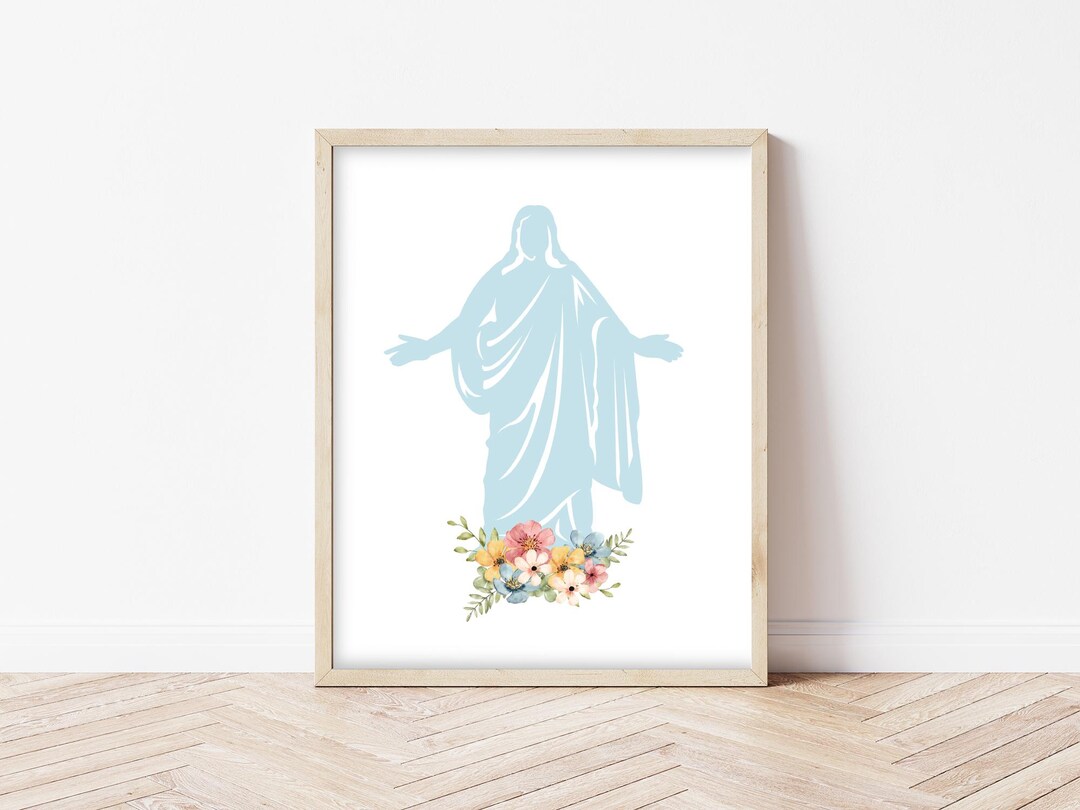 LDS Christus Poster, Baby Blue, LDS Primary Print, Baptism Gift, Lds ...