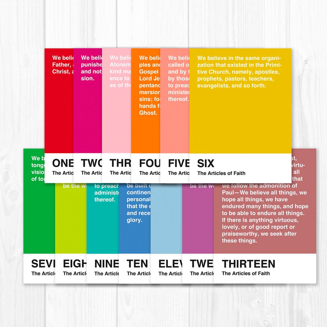 The Articles of Faith Printable Cards, LDS Primary, LDS Primary Singing ...