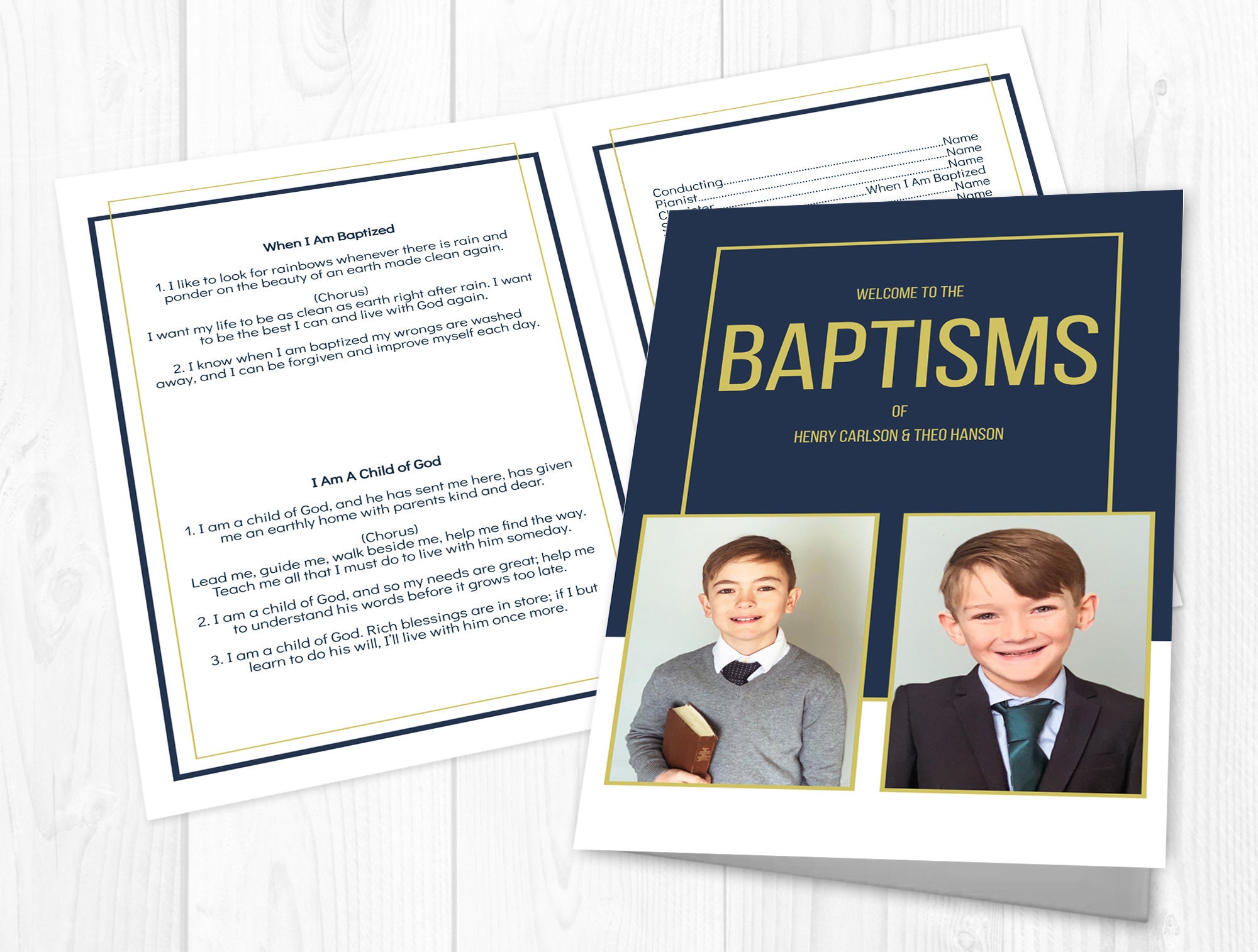 LDS Baptism Program LDS Baptism Program Boy LDS Baptism - Etsy Israel