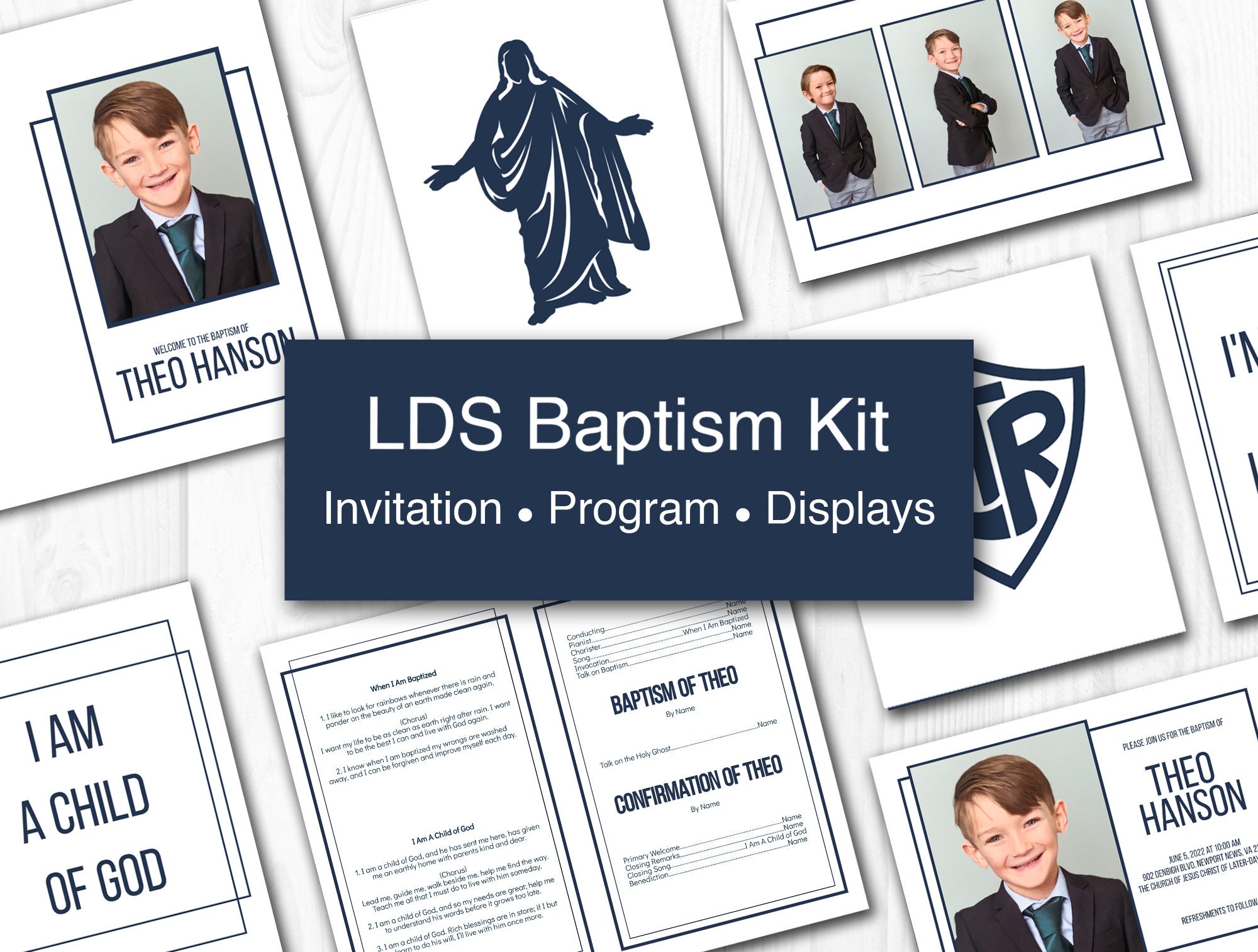 LDS Baptism Program, Editable LDS Baptism Program Boy, LDS Baptism ...
